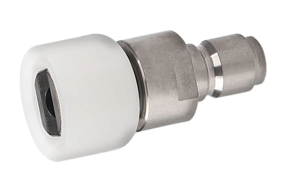 Shrouded foam nozzle with quick connect plug, stainless steel - Tubes ...