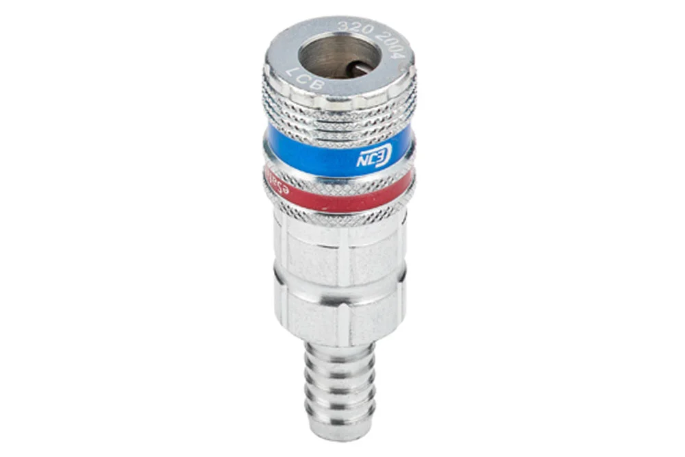 Socket for pneumatic quick-release coupling DN7.6 with valve, with hose ...