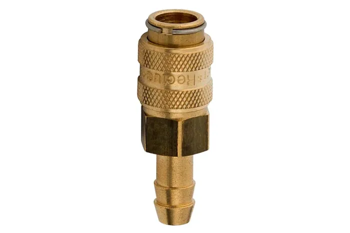 Coupling socket double shut-off DN5 with hose end, threaded, brass ...